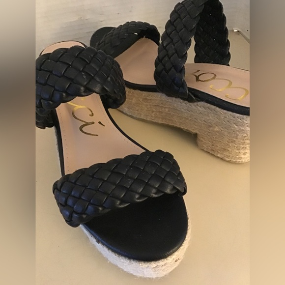 CCOCCI | Shoes | Ccocci Women Black Leather Platform Espadrilles Evette Sandals Us 8 | Poshmark